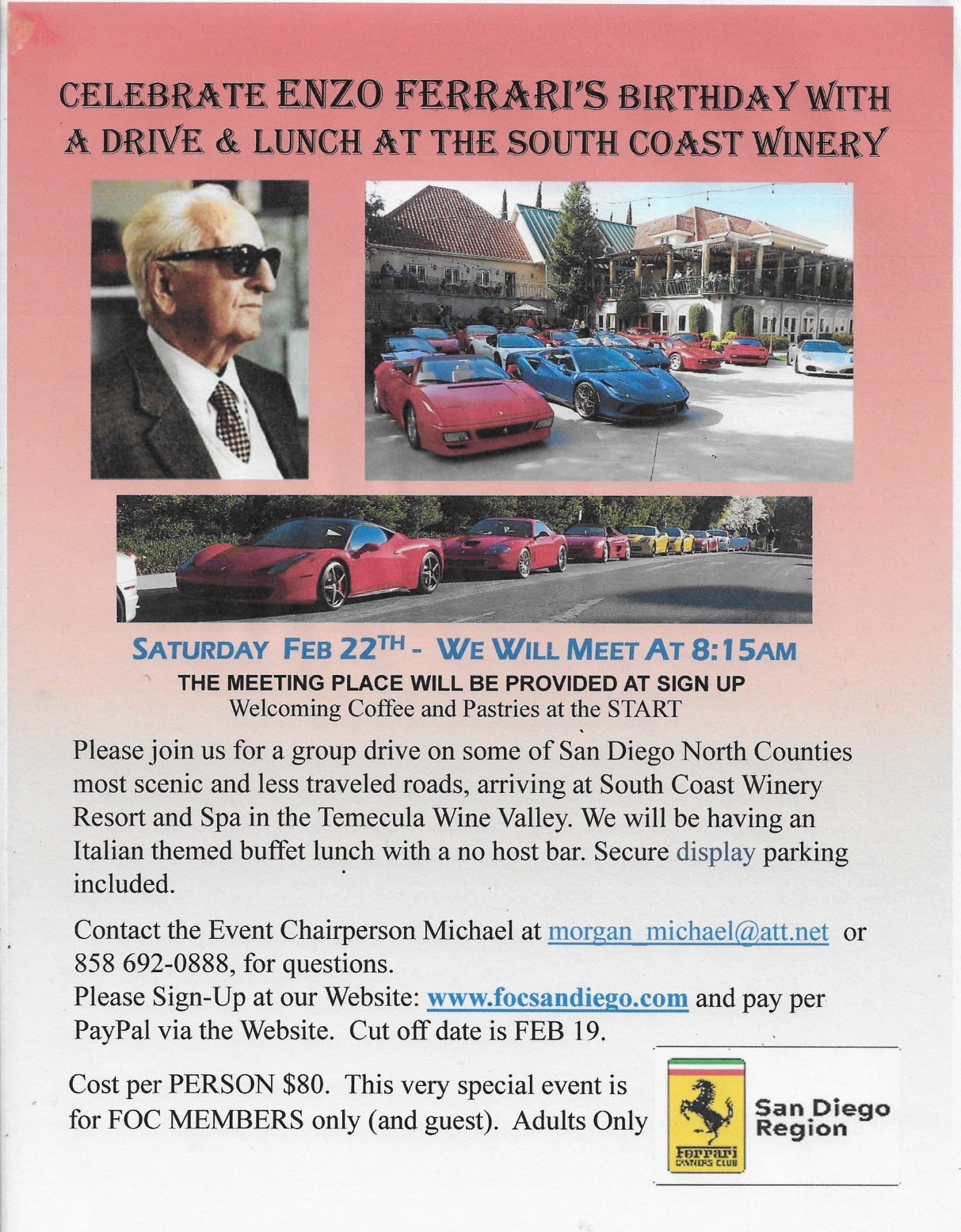 Enzo Birthday 2025 - Ferrari Owners Club – San Diego